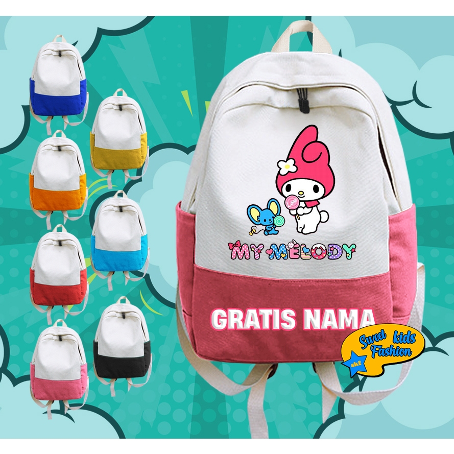 Jual Tas Anak My Melody Sanrio Tas Sekolah Anak My Melody Gratis Nama ...