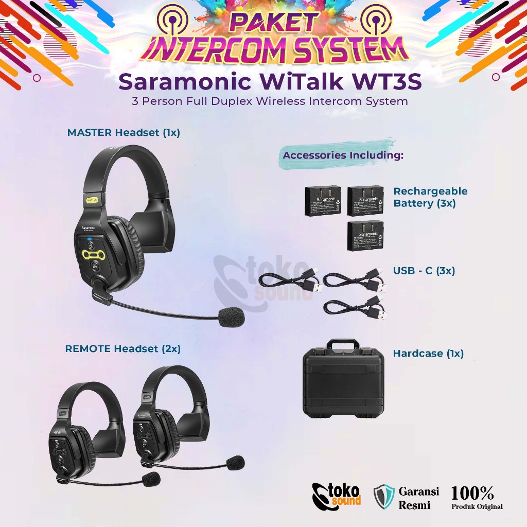 Jual Saramonic WiTalk WT3S - 3 Person Full Duplex Wireless Intercom System | Shopee Indonesia