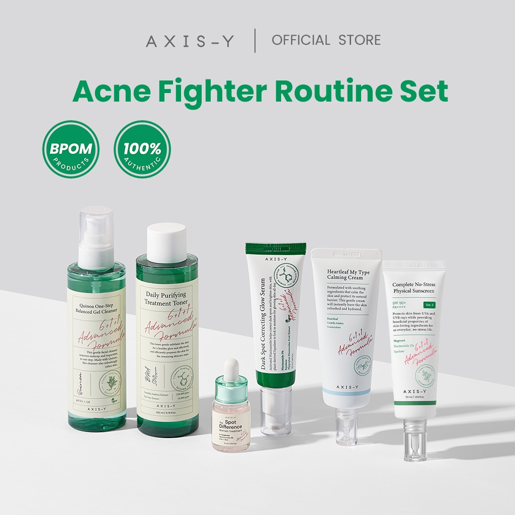 Jual AXIS-Y - Acne Fighter Routine Set (Gel Cleanser, Daily Toner, Spot ...