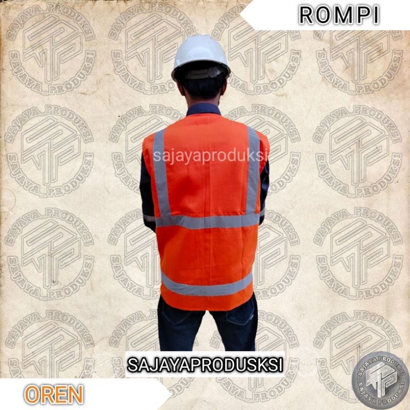 Jual BEST SALE Rompi safety k3 / Rompi kerja Oren / Rompi proyek ...