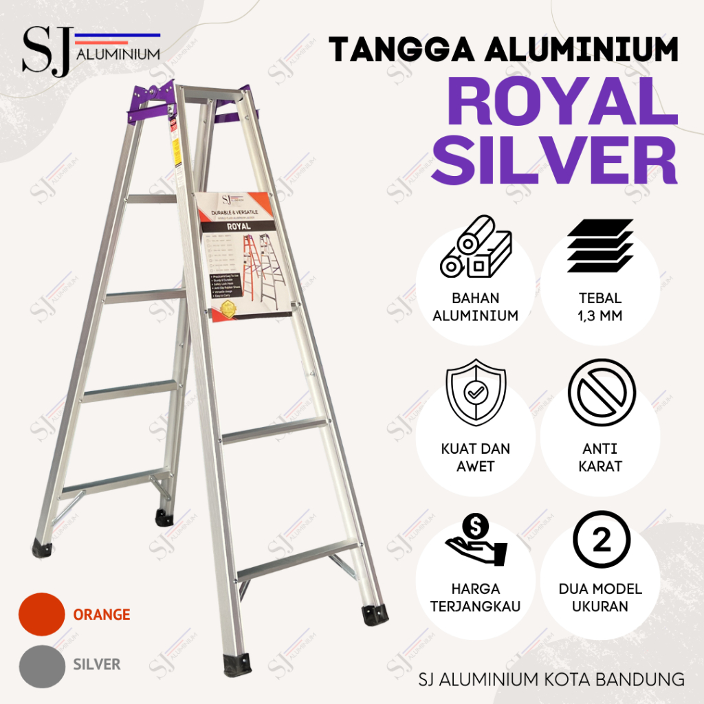 Jual ROYAL SILVER - Tangga Aluminium Lipat Jumbo Aluminium Ladder ...