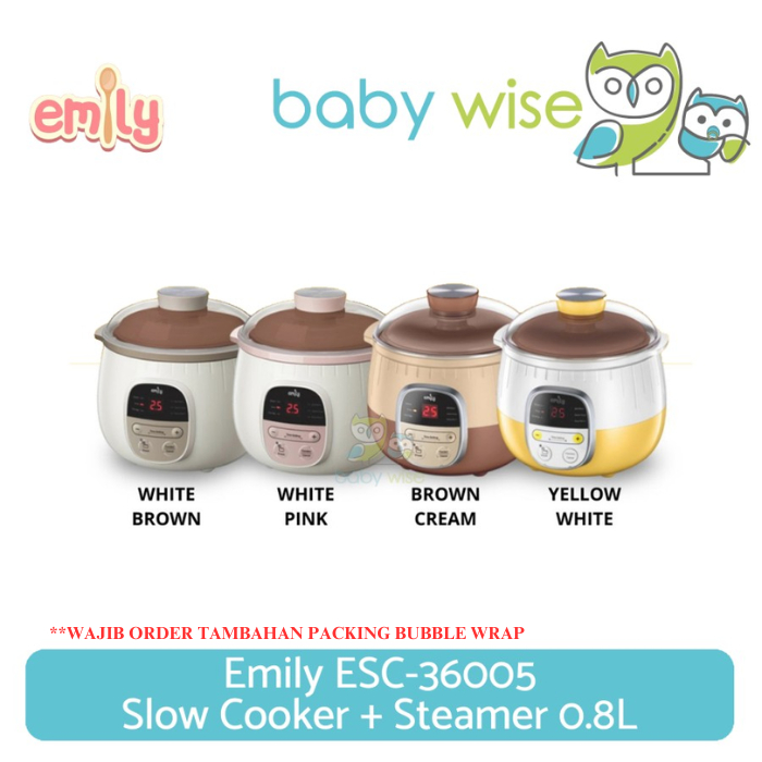 Jual Emily ESC-36005 Slow Cooker + Steamer 0.8L - Alat Masak Makanan ...