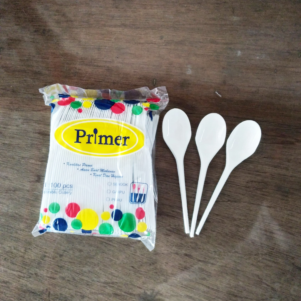 Jual Sendok Dan Garpu Makan Plastik VICTORY Putih (isi 100 pcs ...