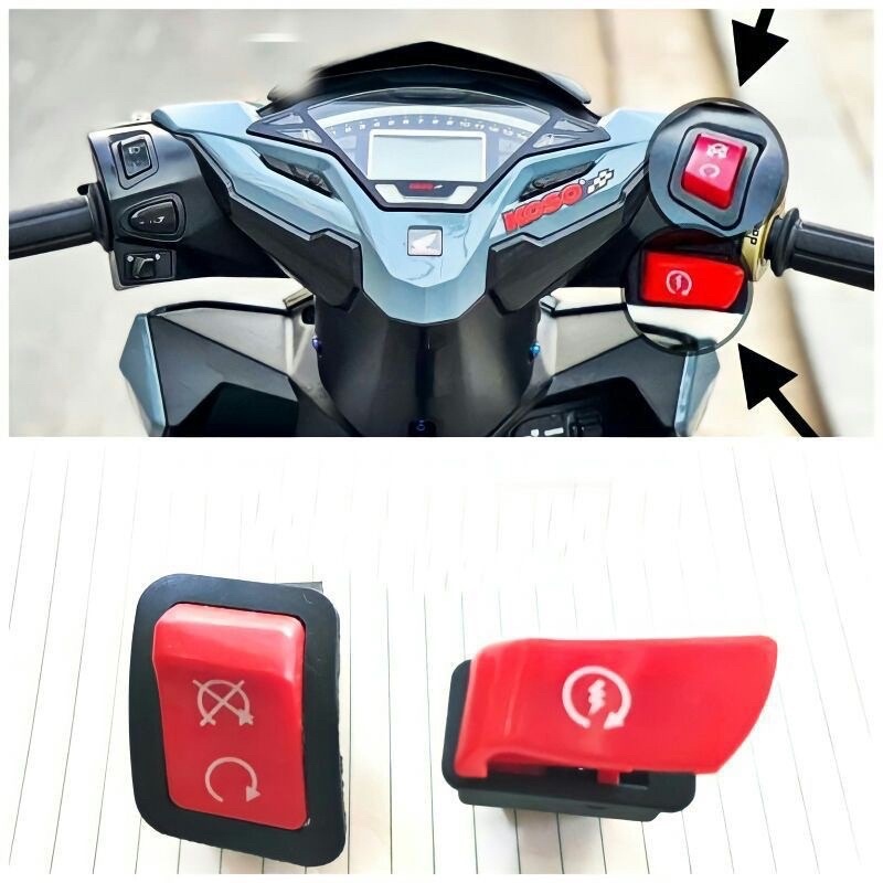 Jual Saklar Tombol Starter +Engine Dimmer Warna Merah Vietnam Lampu ...