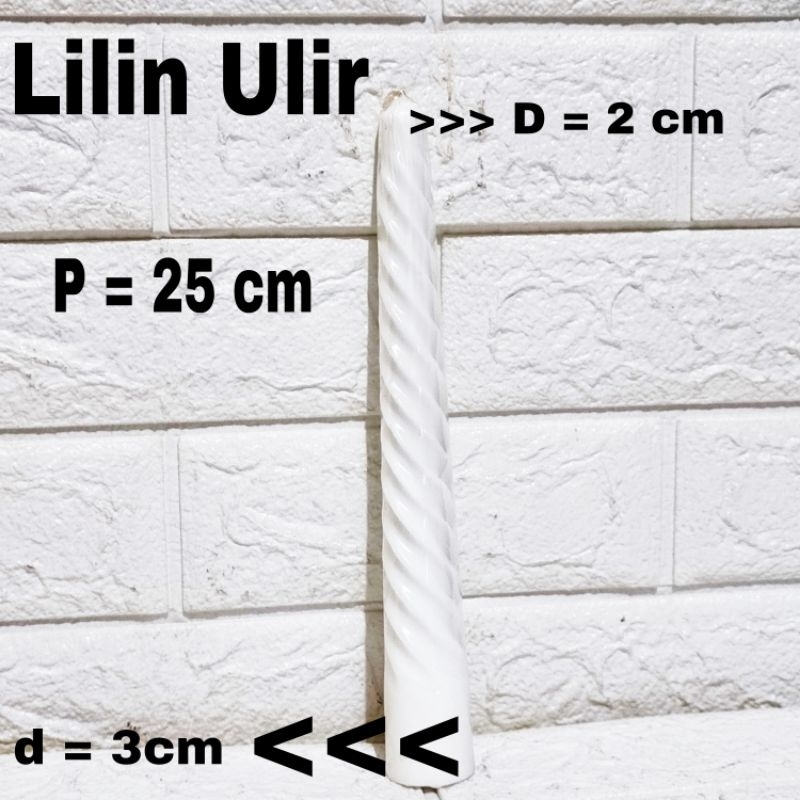 Jual Lilin Ulir besar panjang 25 cm - Lilin stearin asap tidak hitam ...