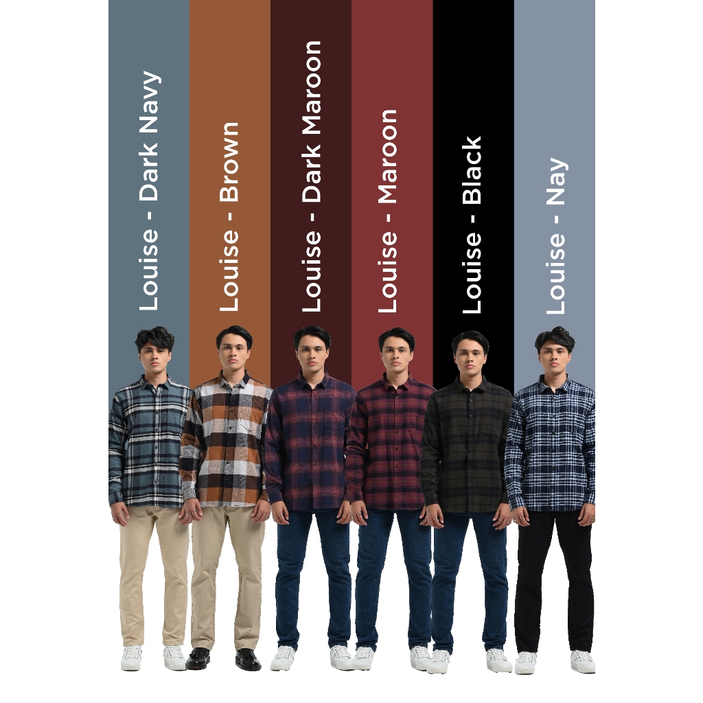 Jual Manzone Kemeja Pria Lengan Panjang Louise Series | Shopee Indonesia