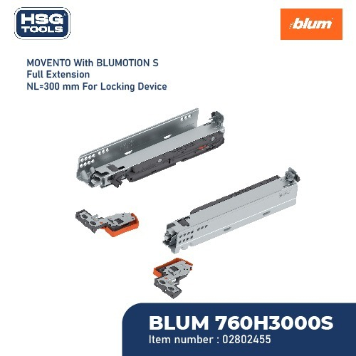Jual BLUM REL LACI MOVENTO RUNER BLUMOTION 40KG 300MM FULL EXT LOCK ...