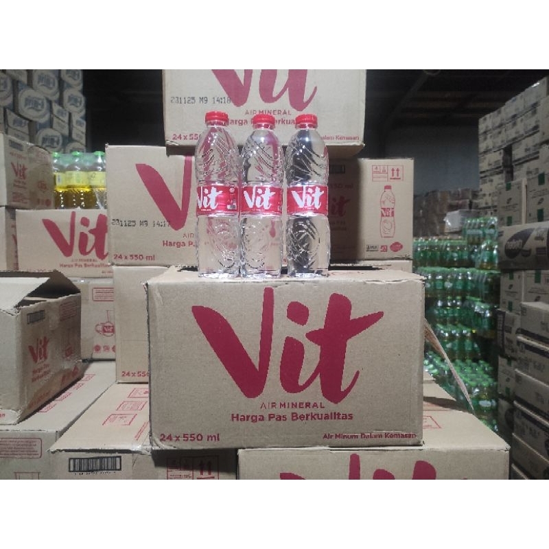 Jual Air Minum Air Mineral Vit Botol / Pet 550ml 1 dus isi 24 pcs ...