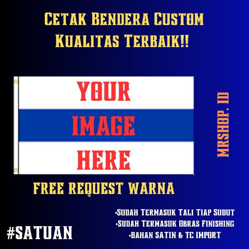 Jual Cetak Custom Bendera Sesukamu Sendiri, Bahan Satin Dan Tc Import ...