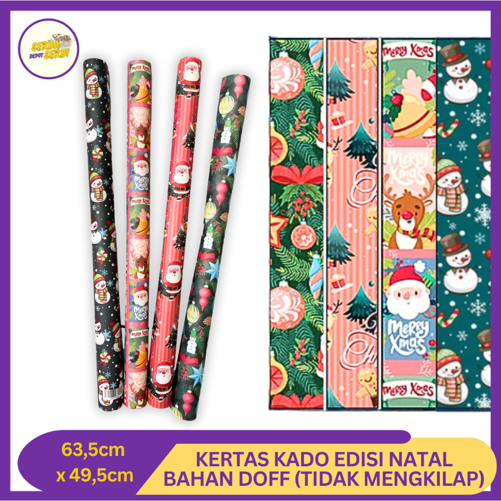 Jual Kertas Kado Natal Bungkus Kemasan Hadiah Merry Christmas Gift Wrap ...