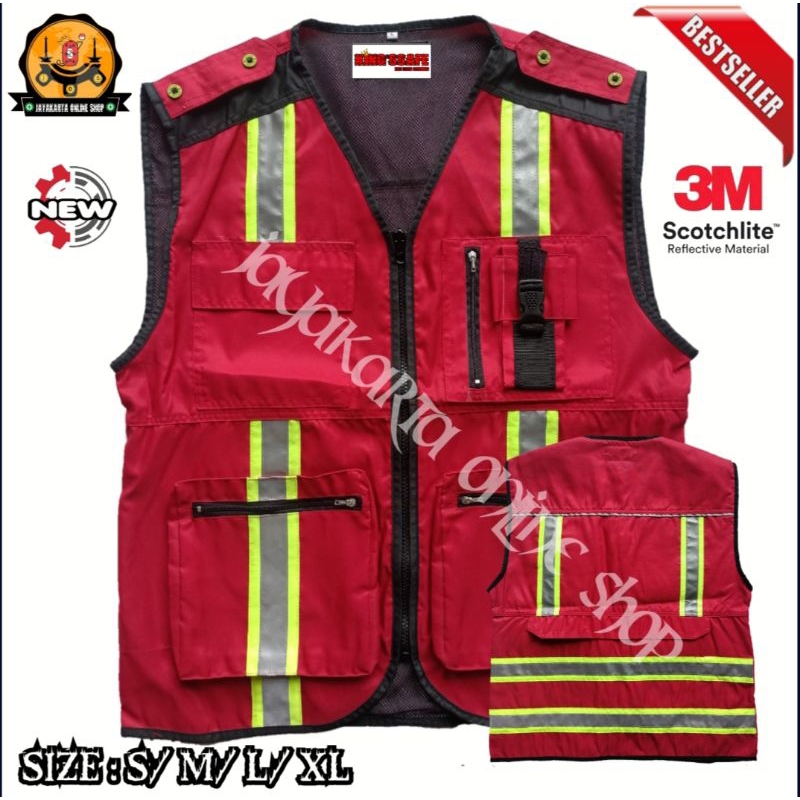 Jual ROMPI SAFETY HSE MERAH 3M SCOTLITE TASLAN WATERPROOF-ROMPI SAFETY ...