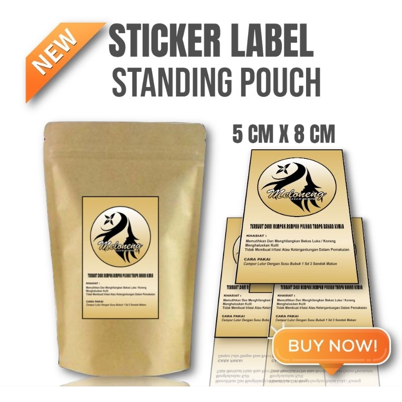 Jual Sticker Label Standing Pouch Kertas plastik custom | Shopee Indonesia