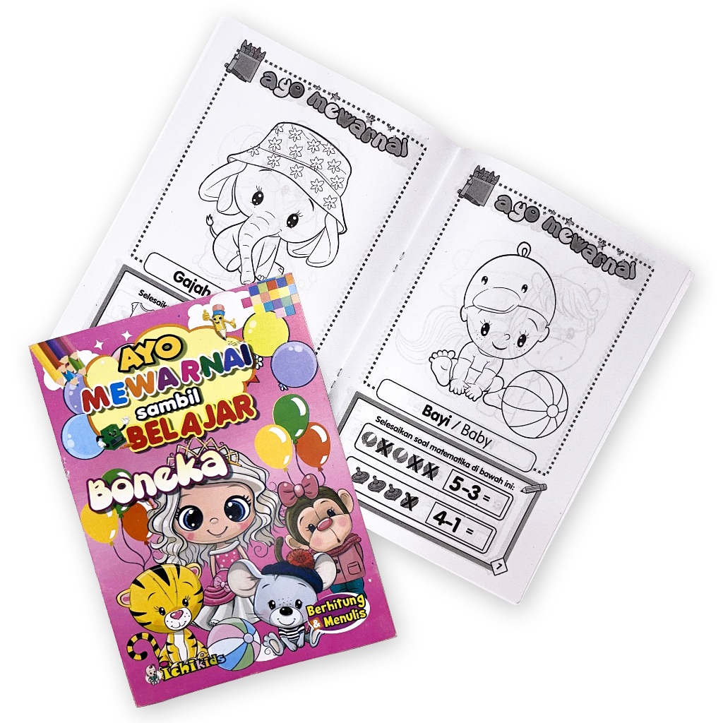 Jual BUKU MEWARNAI DAN EDUKASI ANAK GAMBAR TEMA BONEKA A5 | Shopee ...