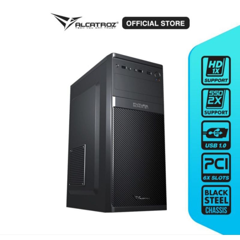 Jual Casing CPU / Casing PC Office Alcatroz Futura Black S1 + PSU ...
