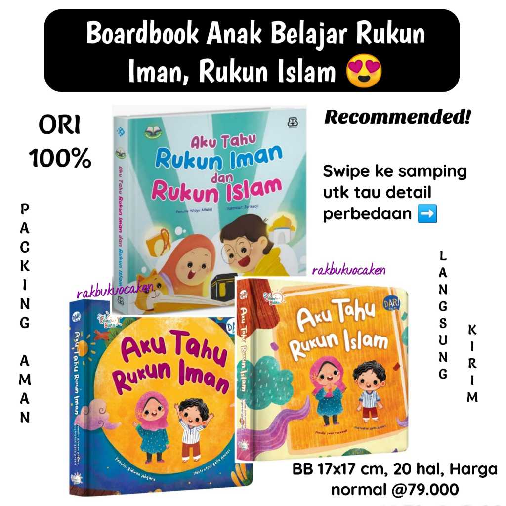 Jual BOARDBOOK Buku Bacaan Bergambar Islami Anak Aku Tahu Rukun Iman ...