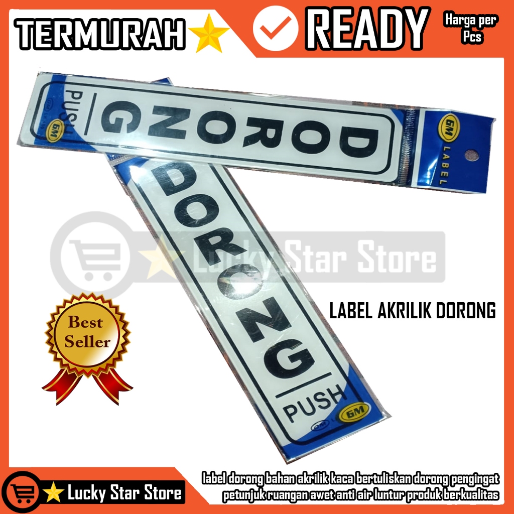 Jual LABEL DORONG ACRYLIC TEMPEL RUANGAN PETUNJUK PENANDAI PUSH PULL ...