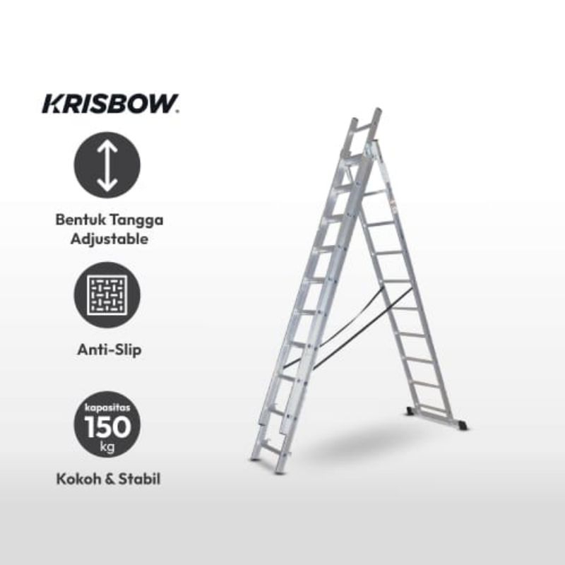Jual Tangga Lipat Aluminium Kombinasi 10 Step - Krisbow | Shopee Indonesia