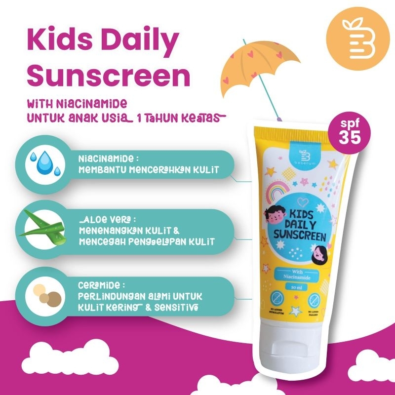 Jual [BPOM] Sunscreen Anak SPF 35 with Niacinamide | Sunscreen BESERUM ...