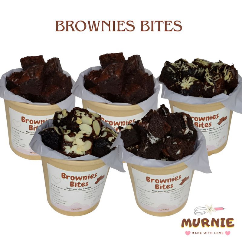 Jual fudgy brownies bites cup mini coklat 16oz (25pcs) hampers birthday ...