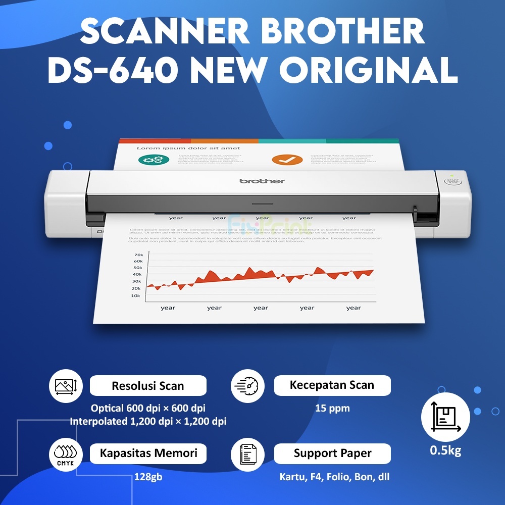 Jual BROTHER Scanner DS640 Portabel Compact Mobile Scanner Brother DS ...
