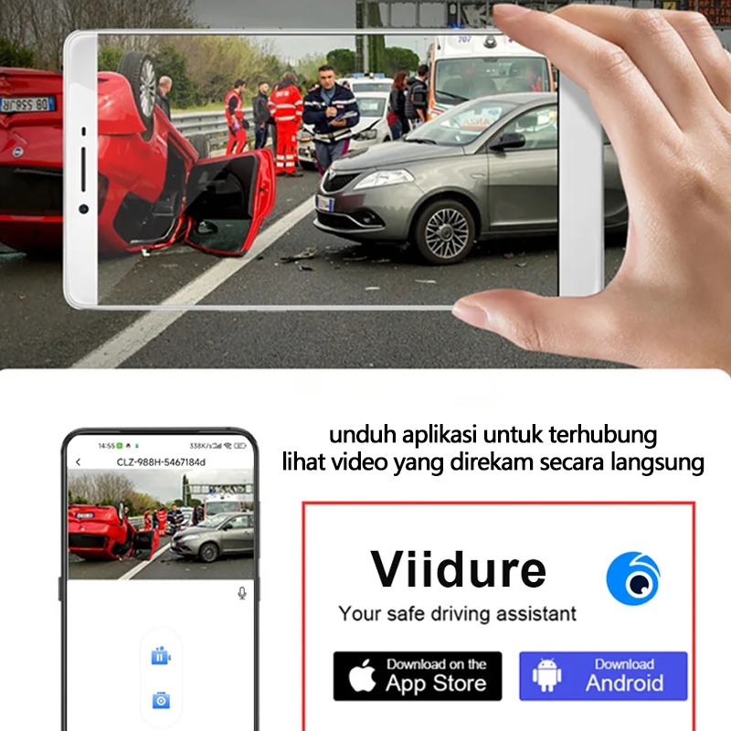 Jual Acroder Dashcam Mobil WIFI GPS 10 inch 4K Layar Sentuh IPS ...