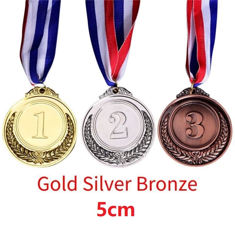 Jual 3pcs/Set Medali Emas Perak Perunggu Medali Logam 6cm Medali ...