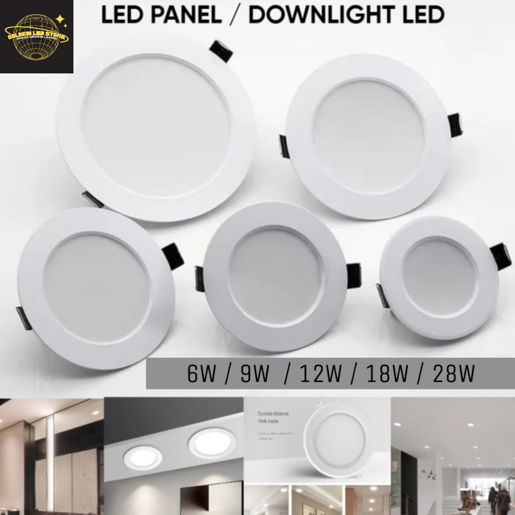 Jual LAMPU LED DOWNLIGHT / LED PANEL 6W 9W 12W 18W 28W / LAMPU PLAFON LED | Shopee Indonesia