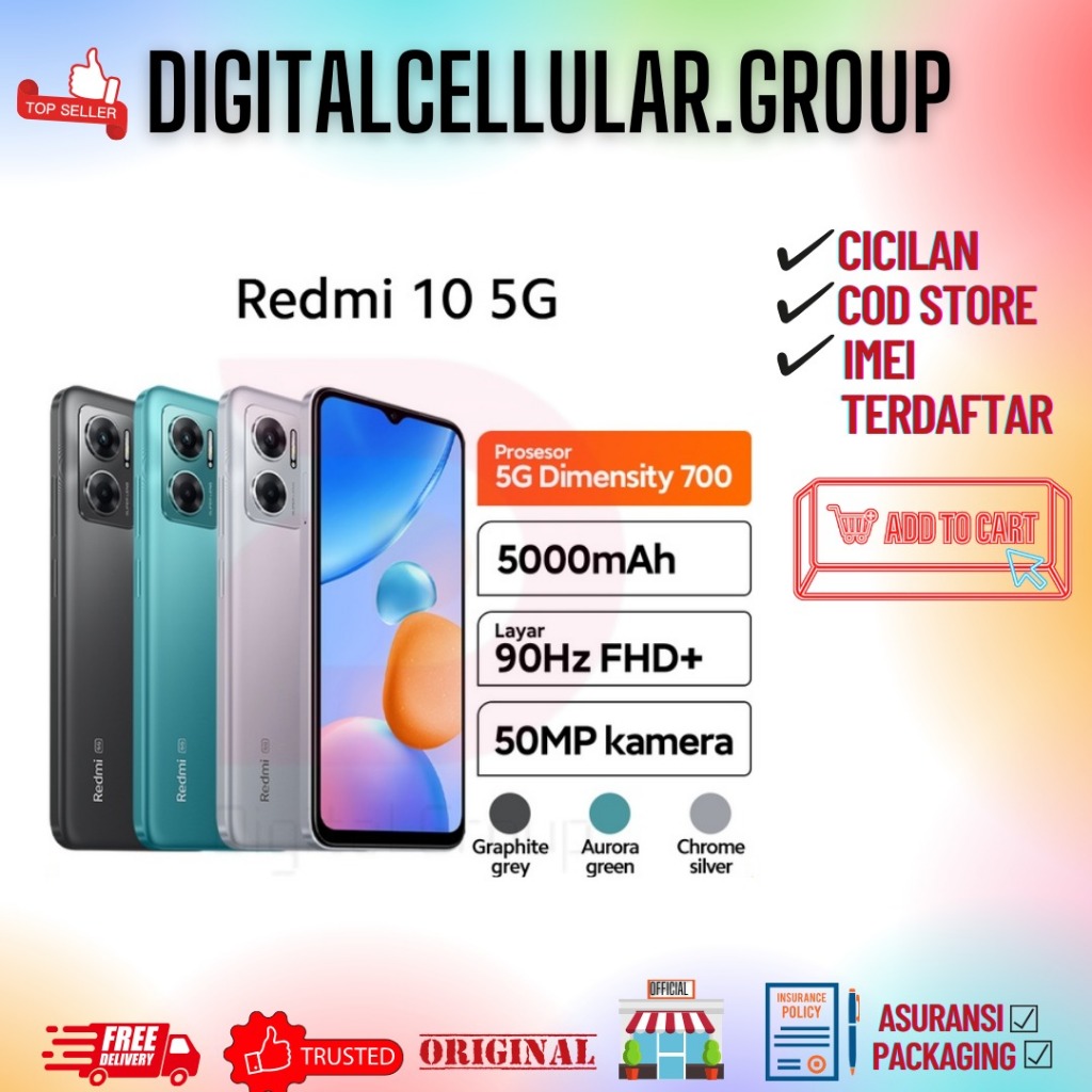 Jual XIAOMI REDMI 10 5G 4/128 GB 6/128 GB | Shopee Indonesia