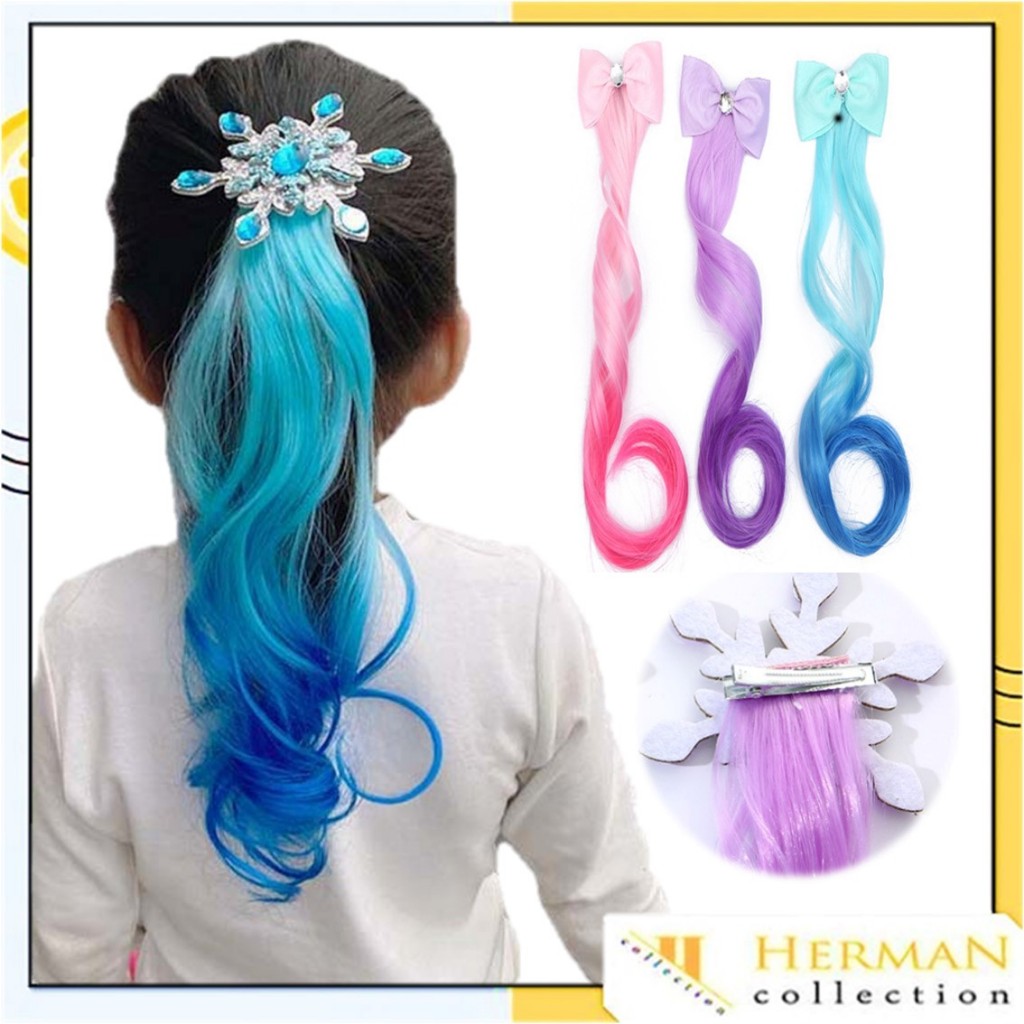 Jual HC Jepit Rambut Anak Exstension Model Salju Rambut Palsu Anak ...