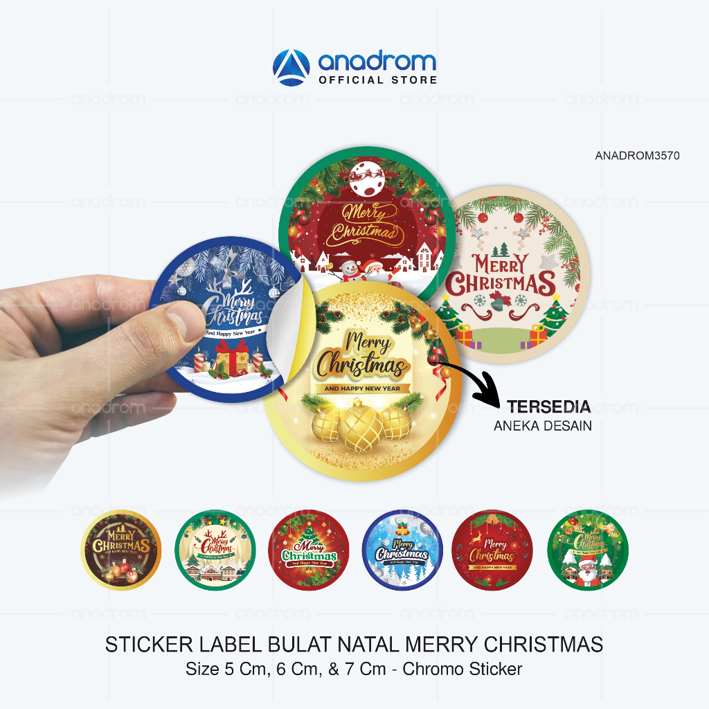 Jual Sticker Label Merry Christmas Bulat | Sticker Label Kue Natal ...