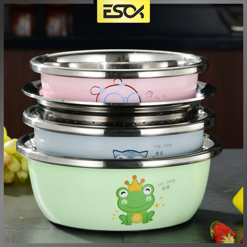 Jual ESOK Baskom Stainless Steel SUS304 Tebal Food Grade Kartun Lucu ...