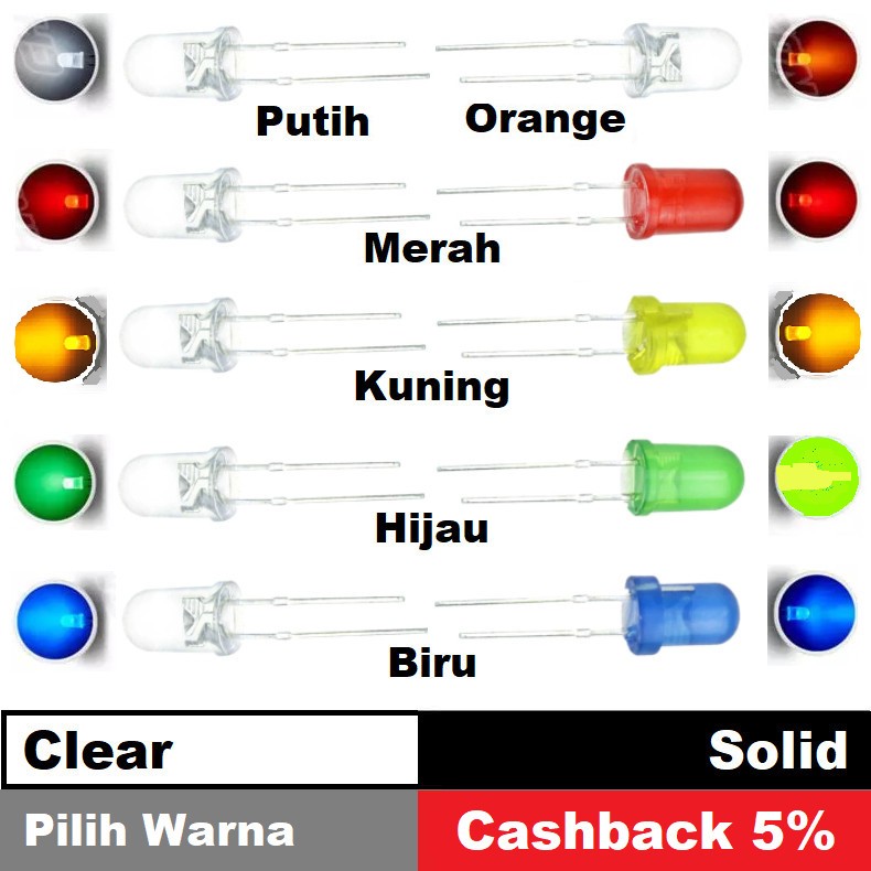 Jual Lampu LED 3mm Terang Orange Clear | Shopee Indonesia