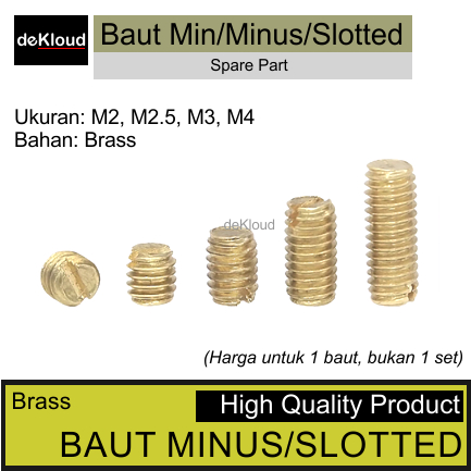 Jual Baut SLOTTED - MINUS - MIN Brass | gold M2 M2.5 M3 M4 screw tanam | Shopee Indonesia
