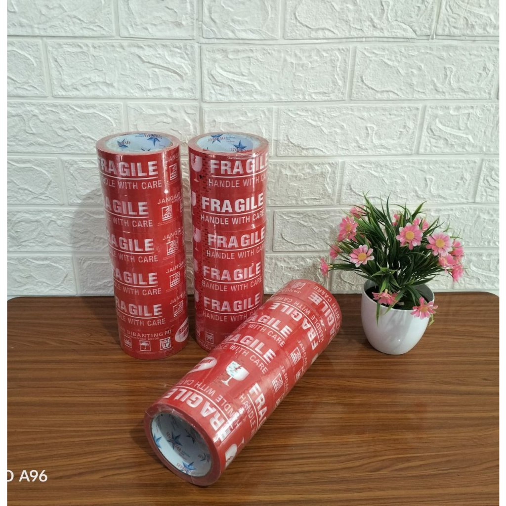 Jual Lakban Fragile Merah 50 Yard ( SEVEN ) | Shopee Indonesia