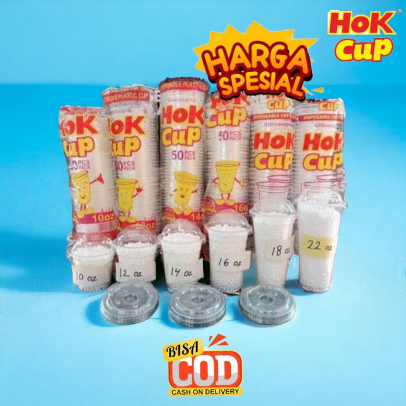 Jual Hok Cup Gelas Plastik Disposable Plastik Cup Isi 50 Pcs | Shopee ...