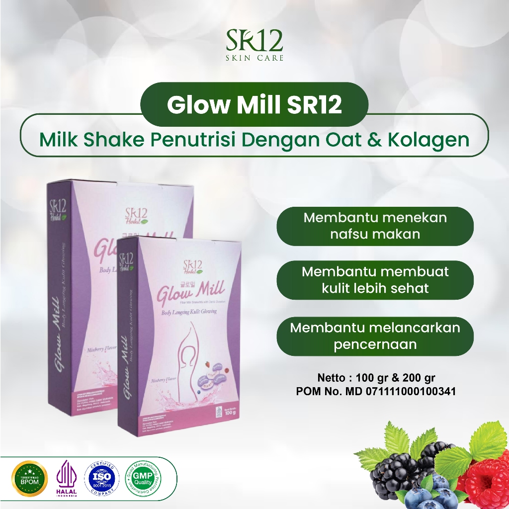 Jual Pelangsing Glow Mill SR12 Skincare herbal Rasa Mixberry - Pengontrol Nafsu Makan - Diet ...