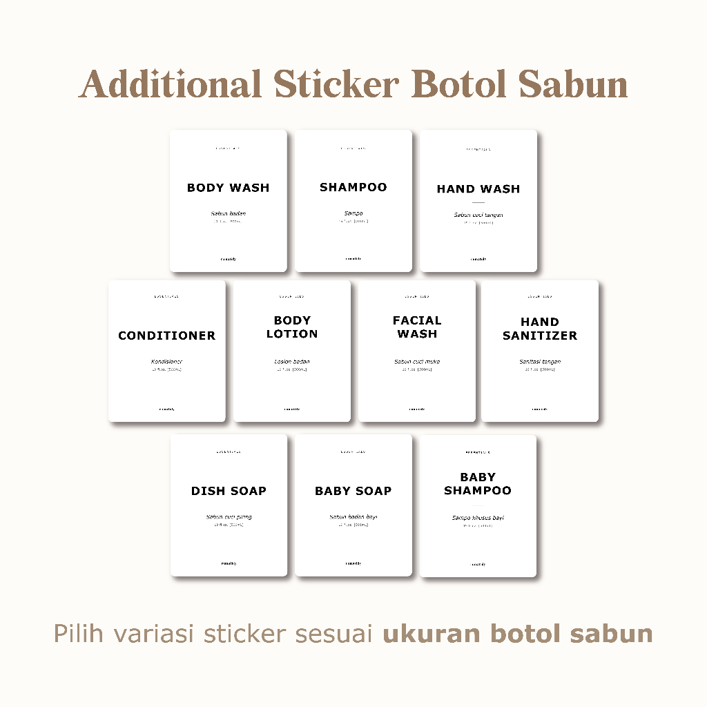 Jual Sticker Botol Sabun 300mL 500mL Label DAISU Botol Sabun | Shopee ...