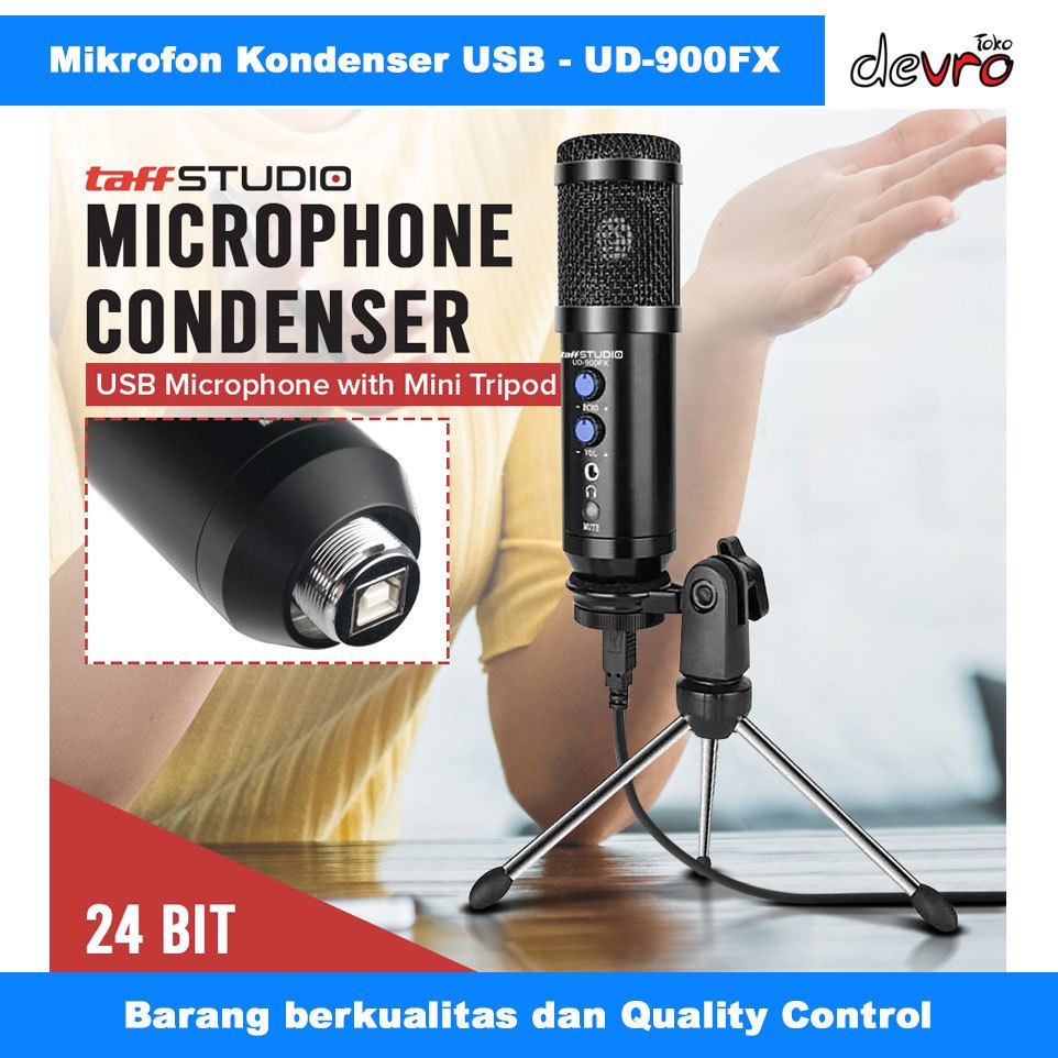 Jual Mikrofon Microphone Condenser USB Mikrofon dgn Mini Tripod Stand ...
