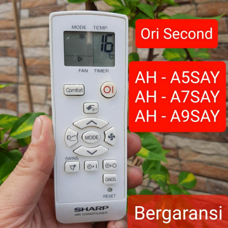 Jual Remote Remot Ac Sharp Original Second Type Ah A5say Ah A7say Ah ...