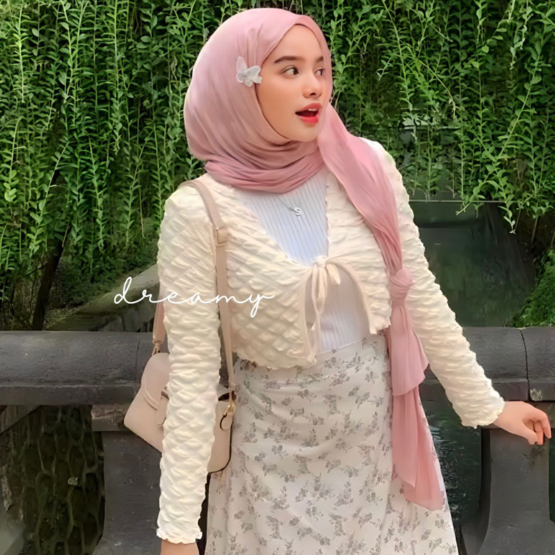 Jual ‼️READY‼️GUMMIE BUBBLE CROPPED CARDIGAN TEXTURED ORI REALPICT - CARDIGAN CROP KOREA - CARDY ...