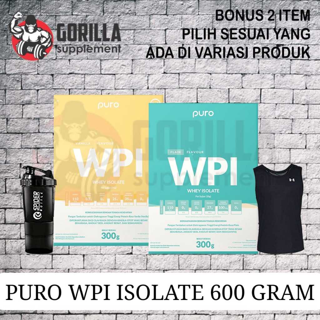 Jual PURO NUTRITION WPI 600 Gram 20 Serving - Whey Protein Isolate ...