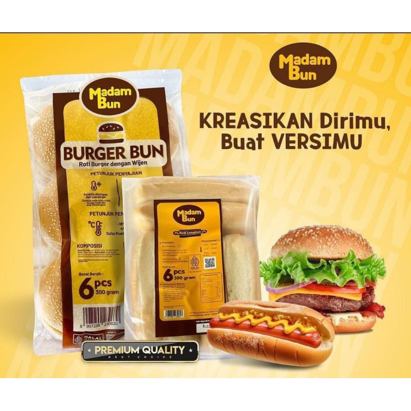Jual Roti Burger Hotdog Madam Bun | Shopee Indonesia
