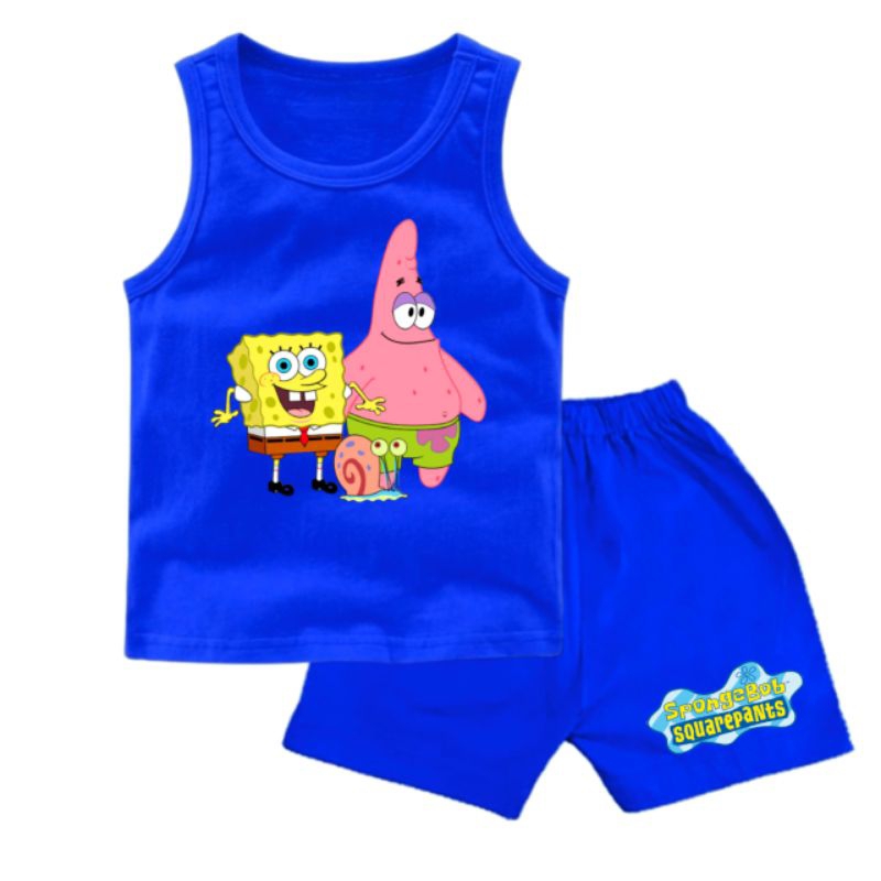 Jual singlet anak/setelan anak anak/baju spongebob | Shopee Indonesia