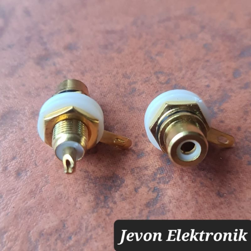 Jual Soket RCA 1 p pin Gold Set 1p Socket Bulat Lurus | Shopee Indonesia