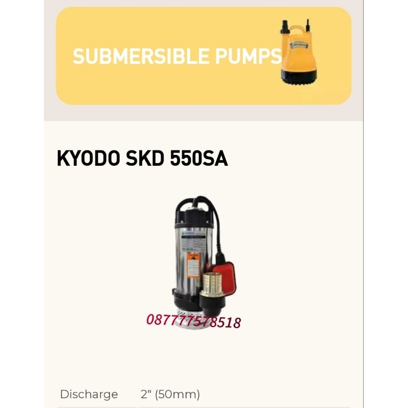 Jual Pompa Celup Kyodo SKD 550SA # Pompa Kolam Ikan # Pompa 2 inch ...