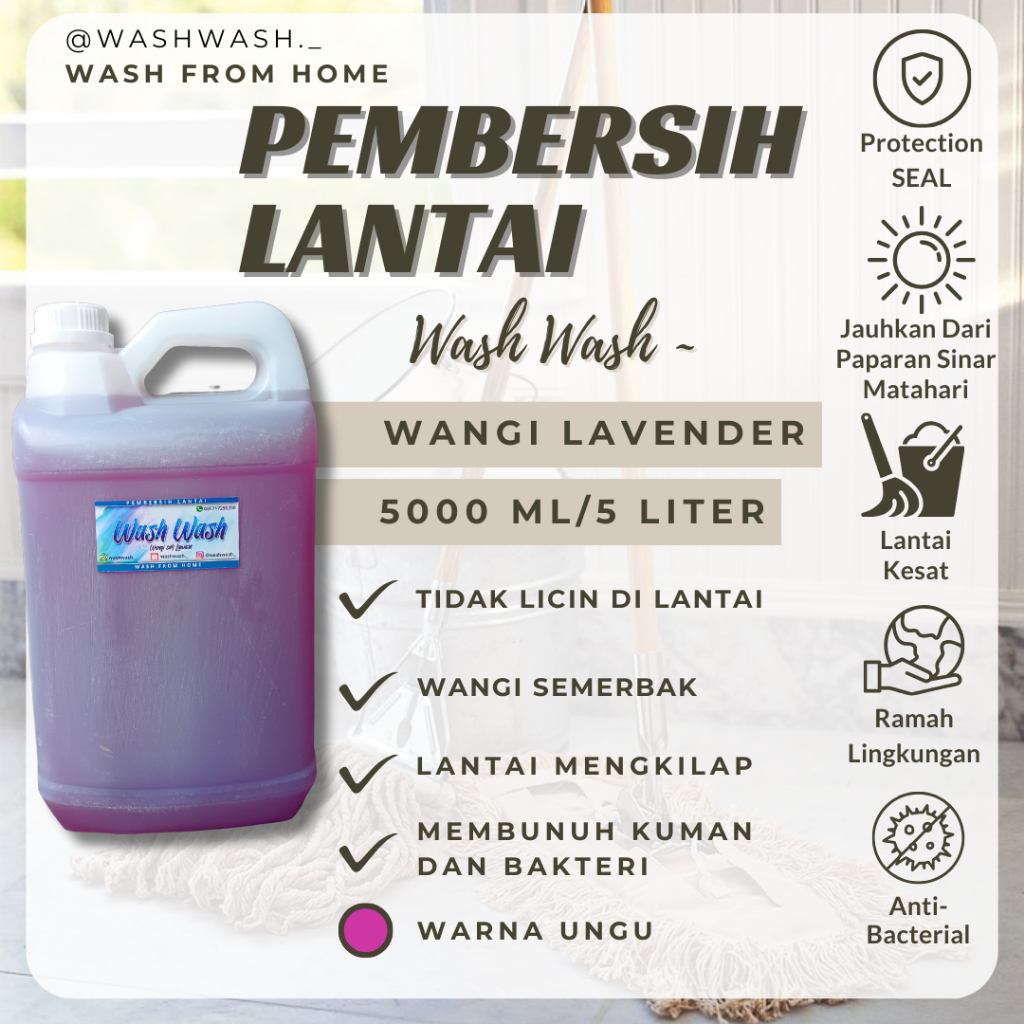 Jual Pembersih Lantai/Pel Lantai isi 5000ml By WashWash (Wash From Home ...