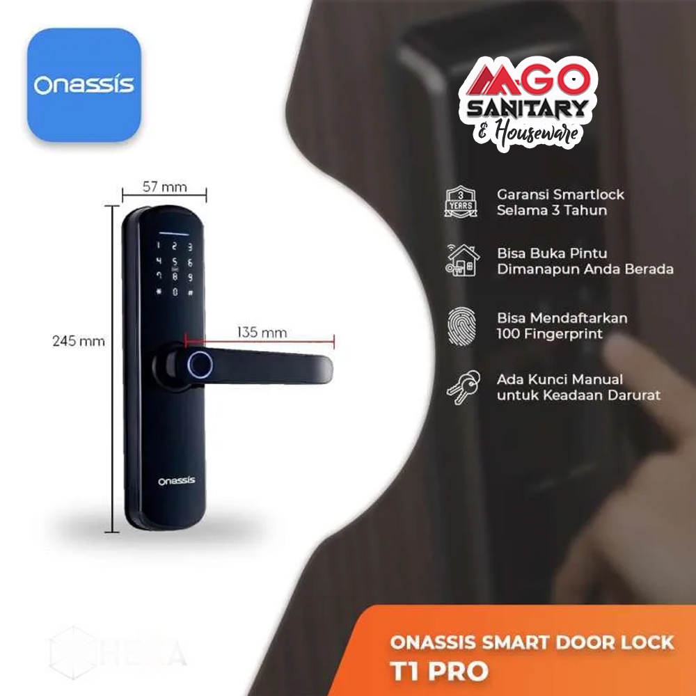 Jual ONASSIS DIGITAL LOCK T1 PRO/ONASSIS KUNCI PINTU SMART HOME/KUNCI ...