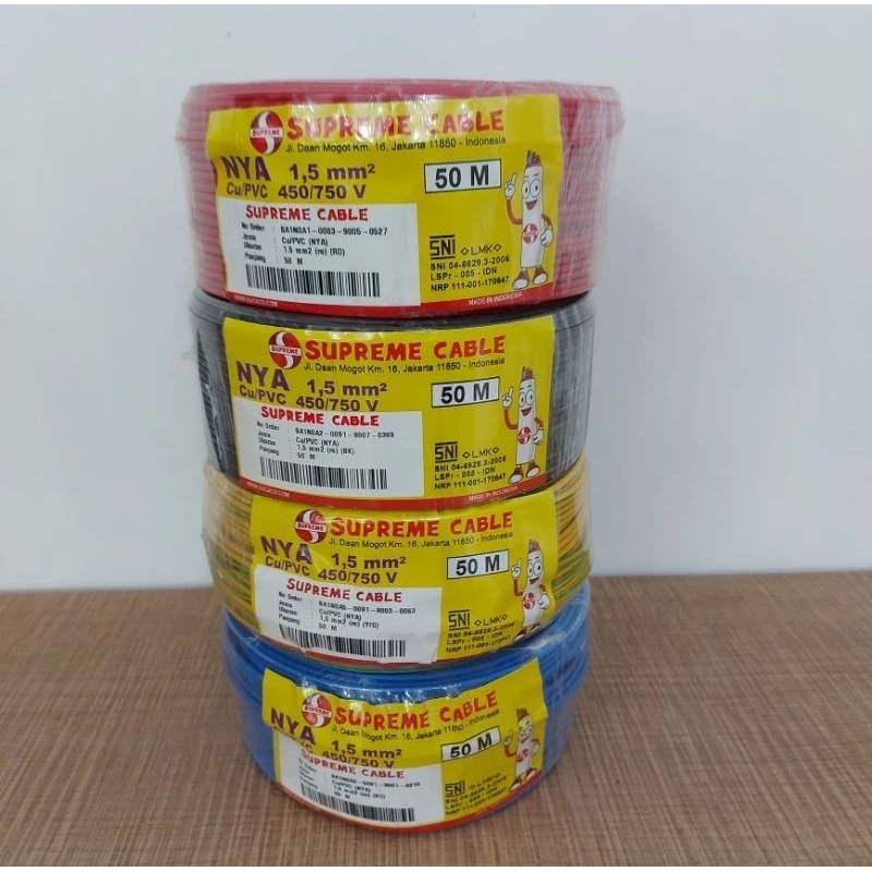 Jual KABEL NYA SUPREME 1x1.5MM, PANJANG 50METER | Shopee Indonesia