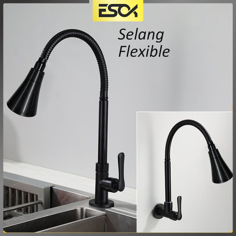 Jual ESOK Kran Angsa Keran Air Wastafel Panjang Flexible Stainless ...