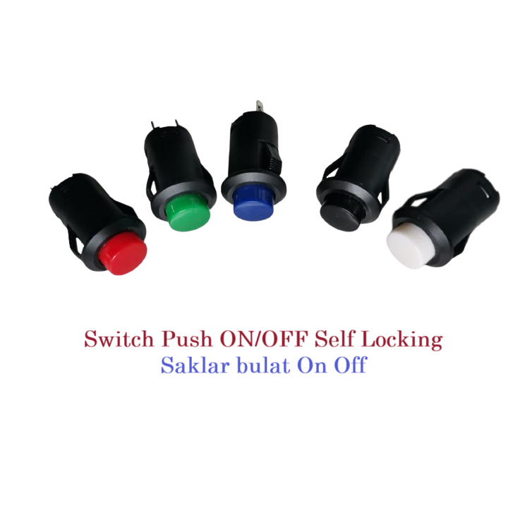 Jual Saklar Bulat Switch Push ON OFF Self Locking Button Tombol Lock | Shopee Indonesia